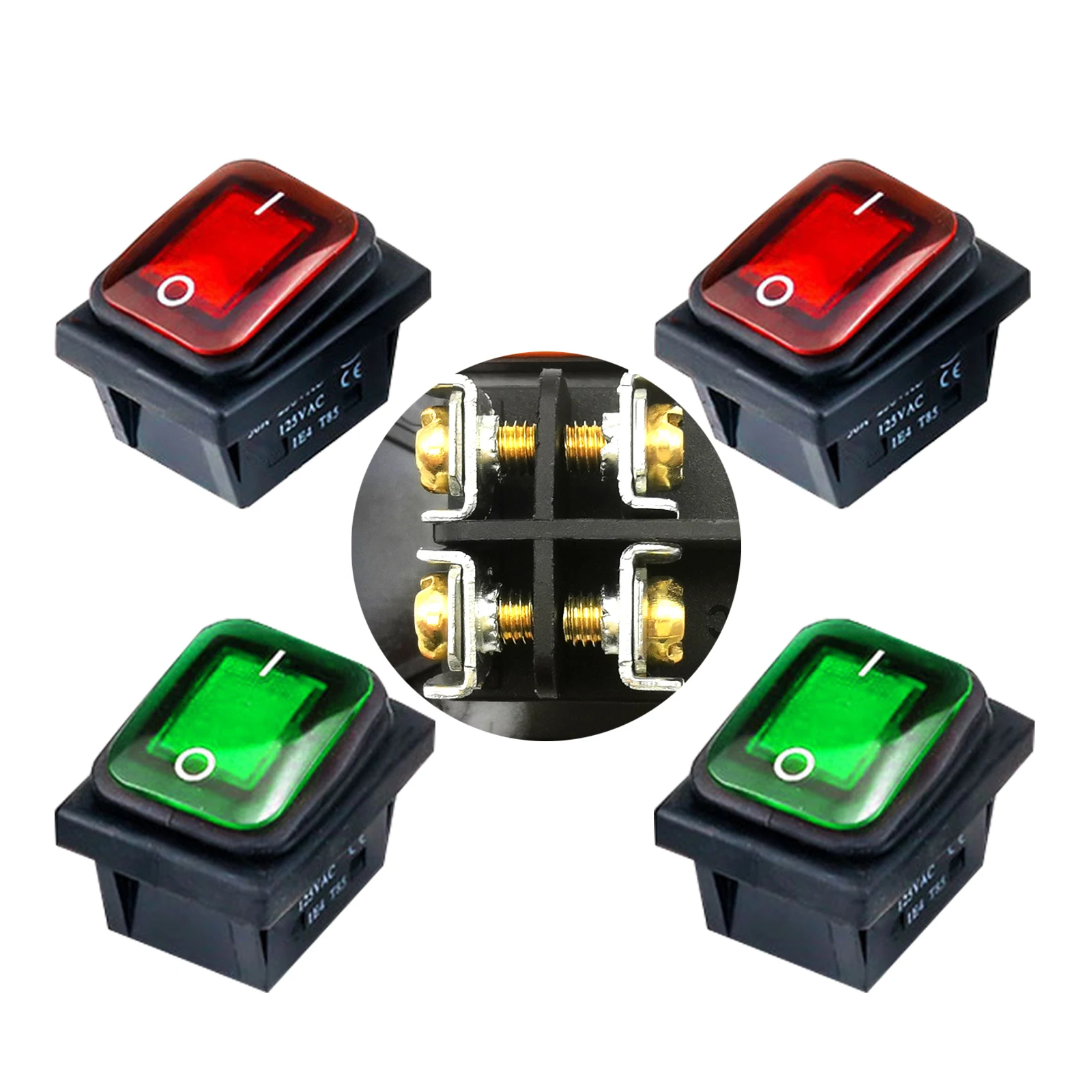 110V-220V-Waterproof-Car-Boat-Rocker-Switch-20A-Screw-Terminals-4Pin ...