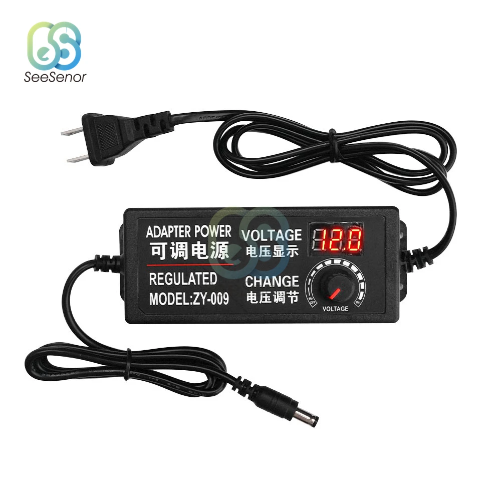 Adjustable AC To DC Power Supply 3V 5V 6V 9V 12V 15V 18V 24V 2A 3A 5A Power Supply Adapter AC100 ...