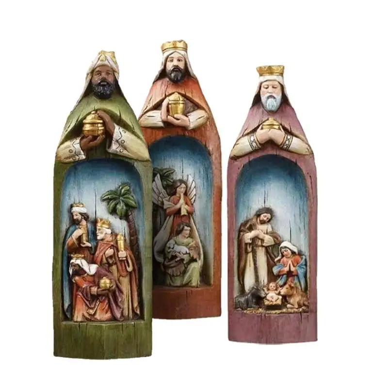 Home Decorations Nativity Set Jesus Figurine Christ Birth Scenes Holy ...
