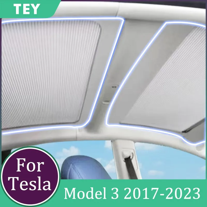 Tesla-Sunshade-Net-Front-Rear-Sunroof-Pads-Convenient-Foldable-Sun ...