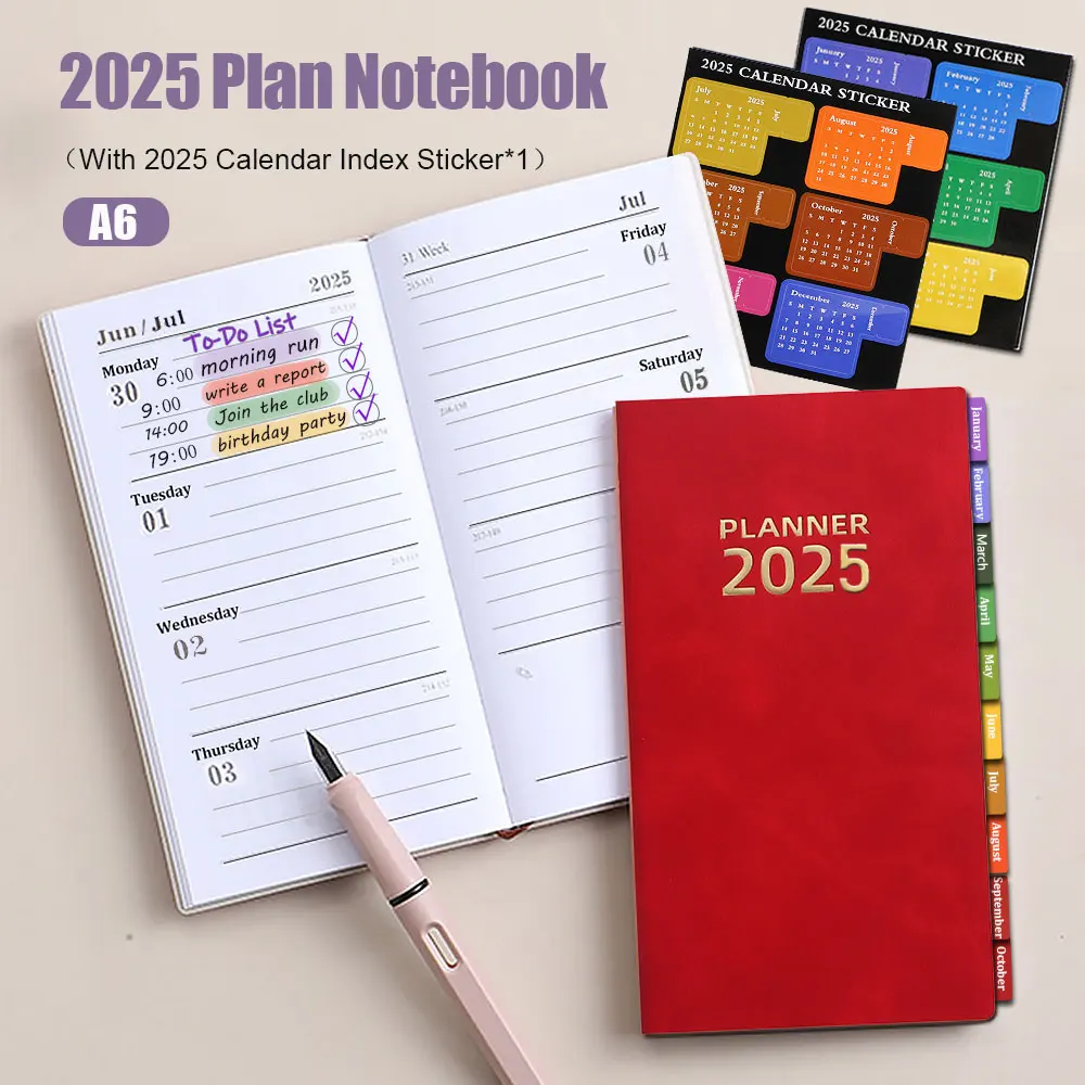 2025-Planner-Notebook-A6-Agenda-Notepad-365-Days-English-Inside-Page ...