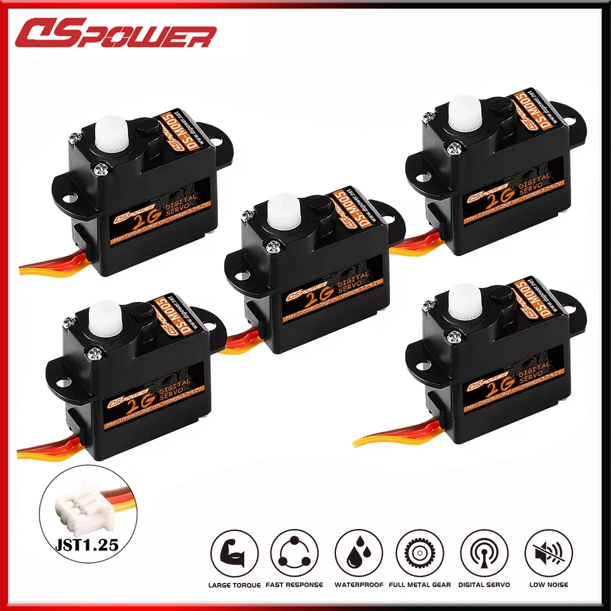 DSPOWER 1/5/10 Pcs 2g Micro Digital Servo Mini Servos JST1.25 for F949S ...