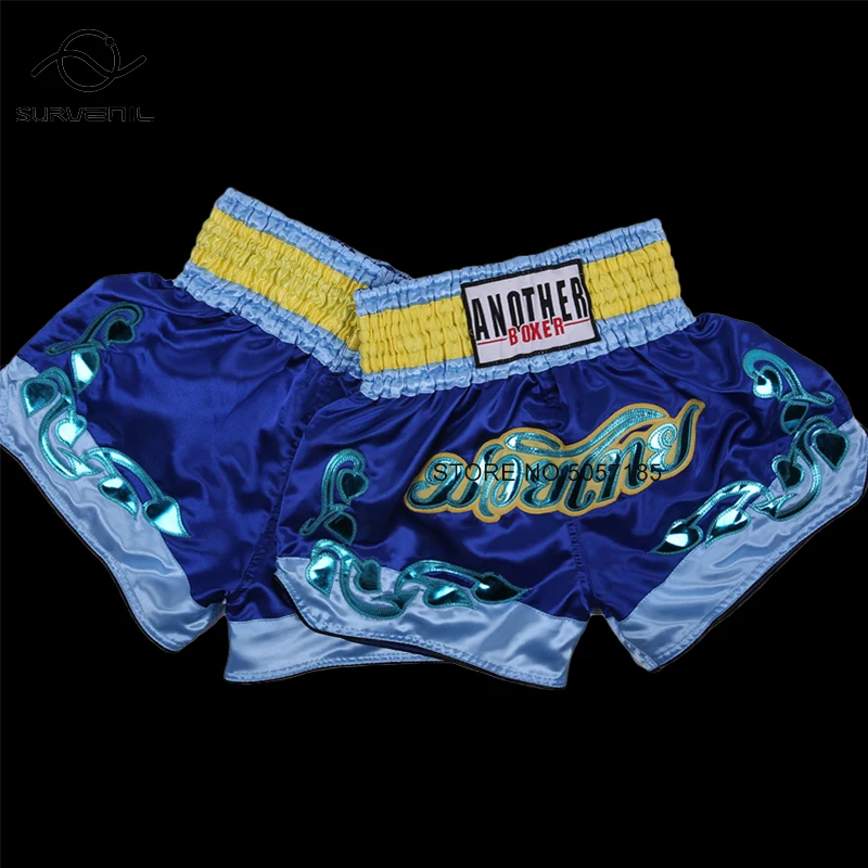 Short-Muay-Thai-Satin-Embroidery-Kick-Boxing-Pants-Men-Women-Child ...
