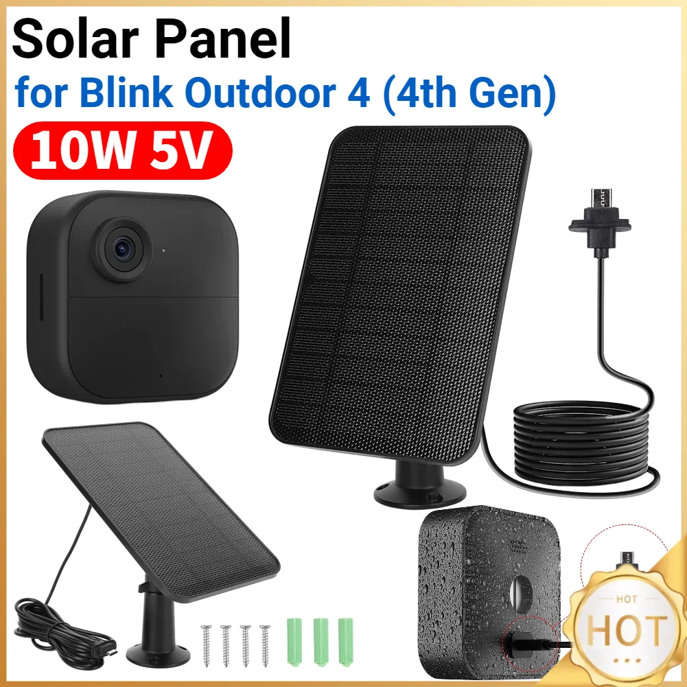 10W 5V Solar Panel 360° Adjustable Mount Outdoor Camera Solar Panel ...