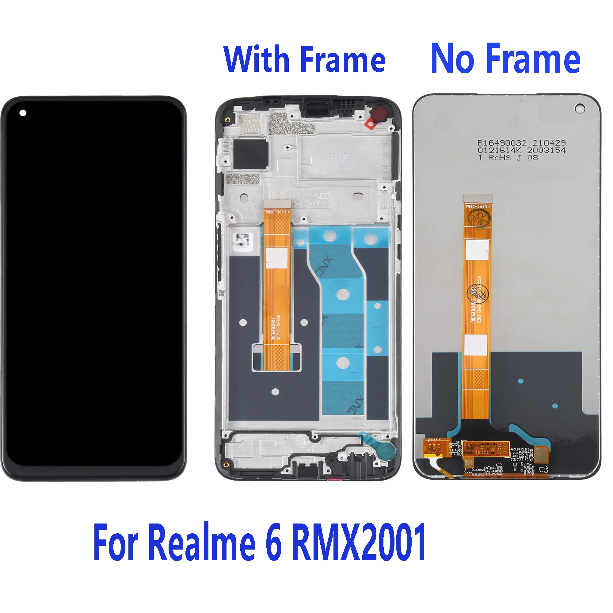 Оригинальный дисплей 6,5 дюйма для Realme 6S RMX2002, детали для замены ...