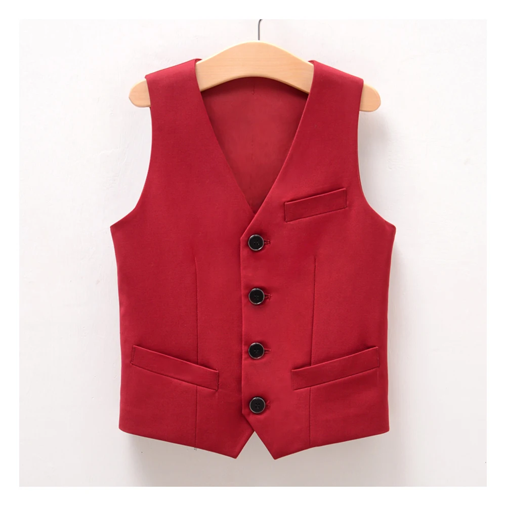 Chaleco-de-Color-rojo-para-ni-os-traje-de-p-gina-de-boda-chaleco-de ...
