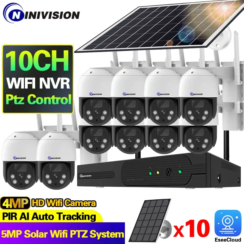 Low-power 5MP WiFi Video Surveillance Camera System 10CH P2P WIFI NVR ...