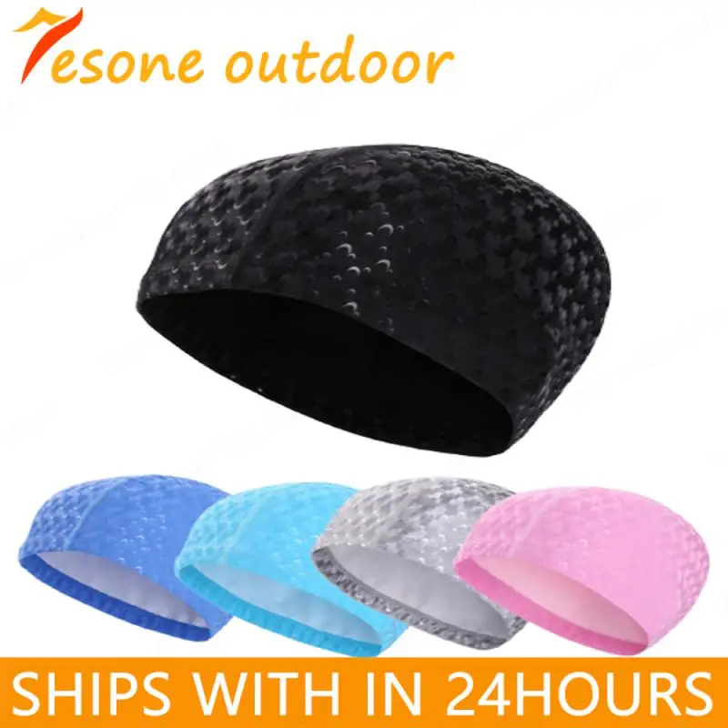 Swimming-Cap-Swiming-Pool-Protect-Hair-Ears-Caps-Hat-Waterproof ...