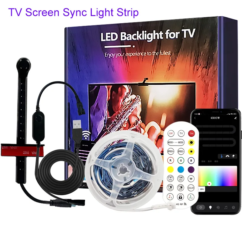 RGBIC-LED-Light-Strip-Camera-TV-Screen-Synchronization-APP-Music-Synchronization-Game-Bedroom-TV ...