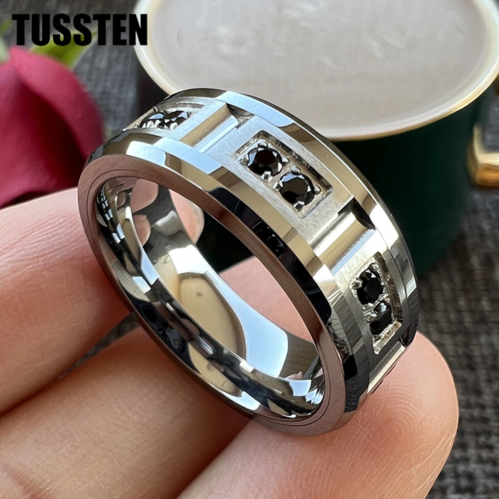 TUSSTEN-8MM-Cool-Men-s-Promise-Wedding-Band-Tungsten-Steel-Combination-Rings-For-Boyfriend ...