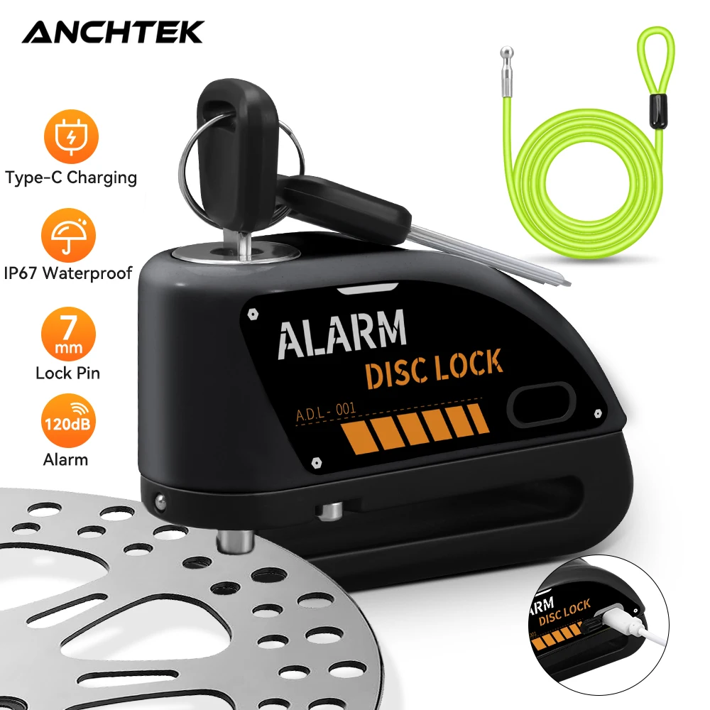 Anchtek-Motorcycle-Alarm-Disc-Brake-Lock-Rechargeable-Wheel-Disk-Lock ...