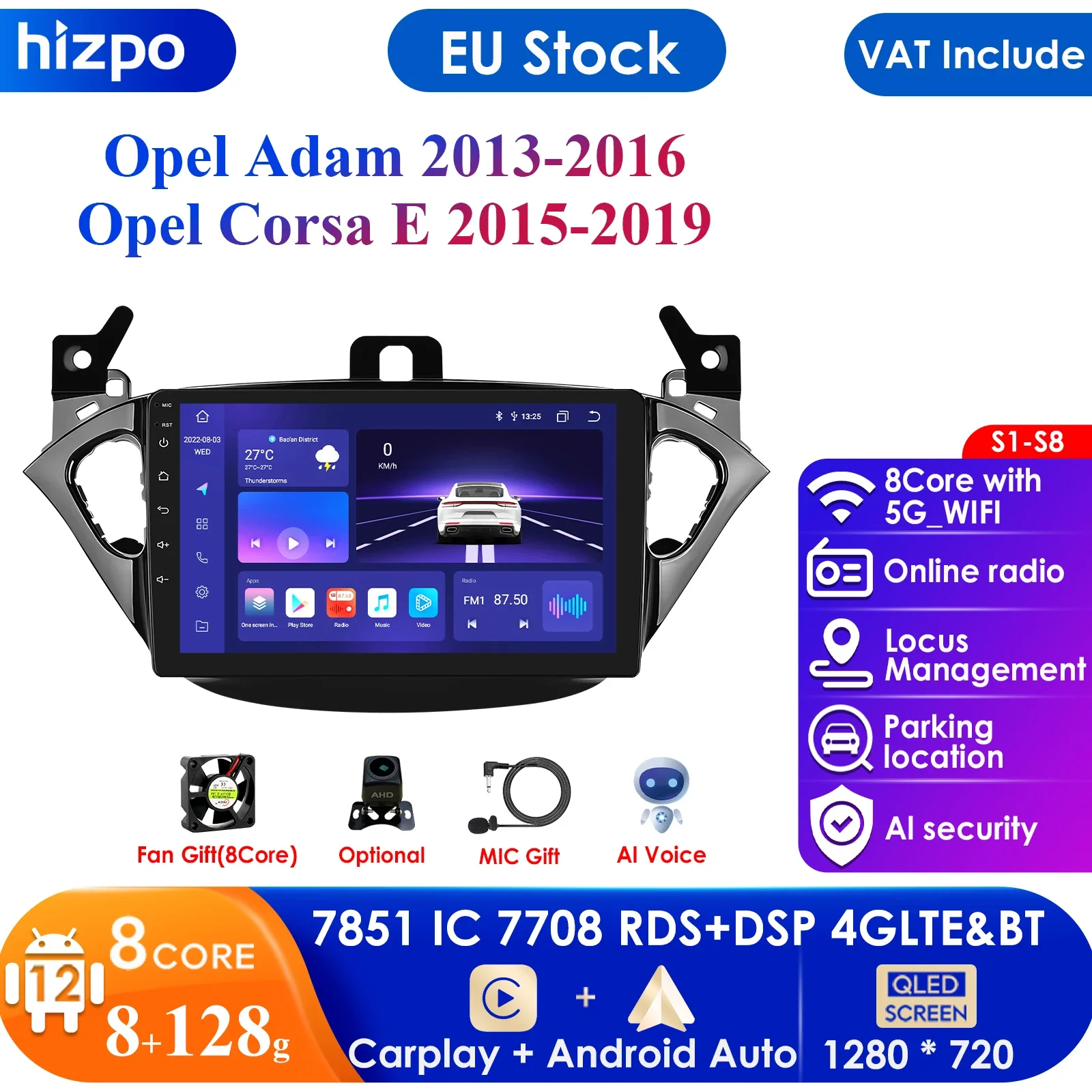 Carplay-4g-lte-9-Autoradio-Android-f-r-Opel-Adam-f-r-Opel-Corsa-E ...