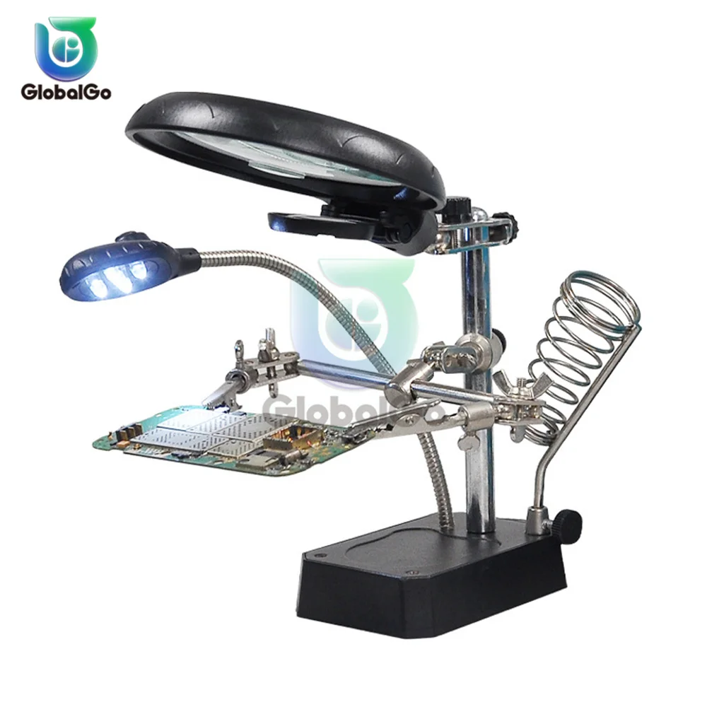 Welding-Magnifying-Glass-Clamp-5-LED-Auxiliary-Glass-Clip-Magnifier ...
