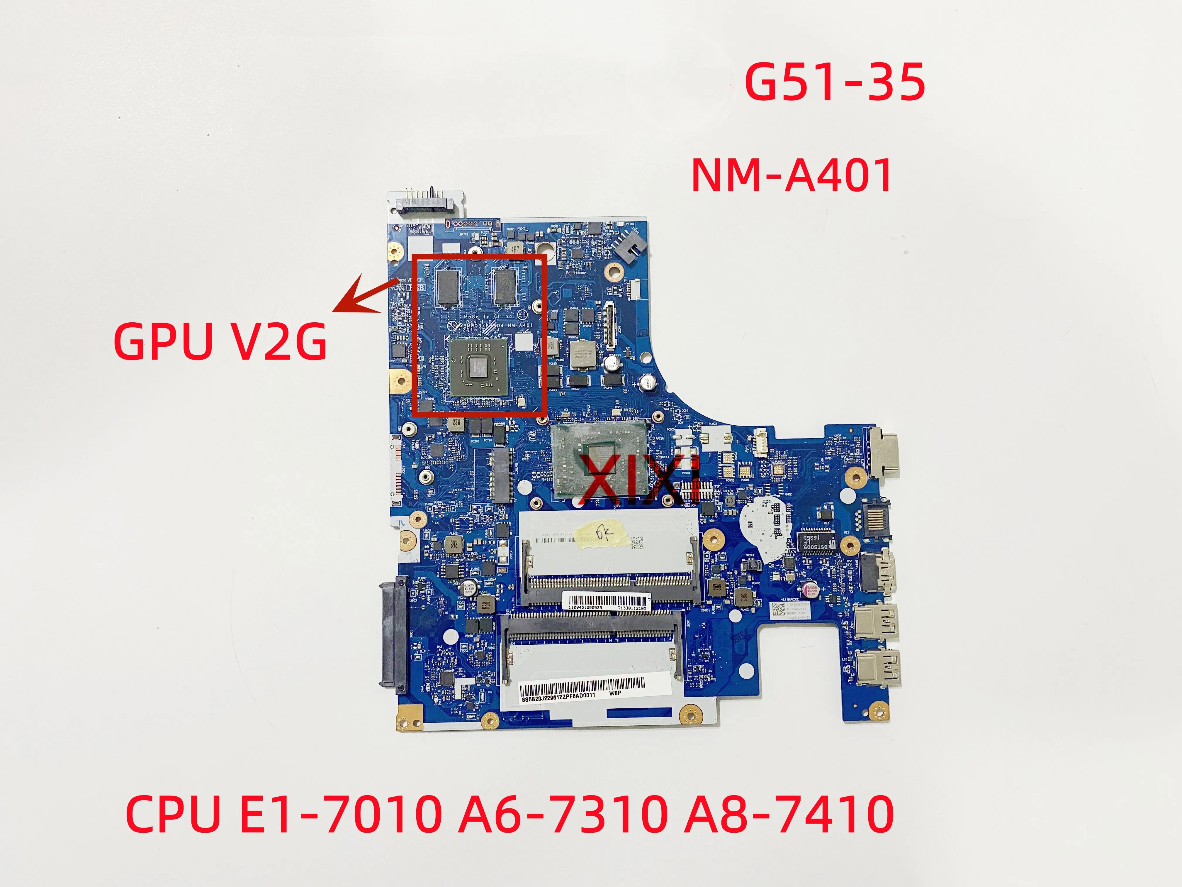 NM-A401 For LENOVO Ideapad G51-35 Laptop motherboard with CPU E1-7010 A6-7310 A8-7410 GPU V2G ...