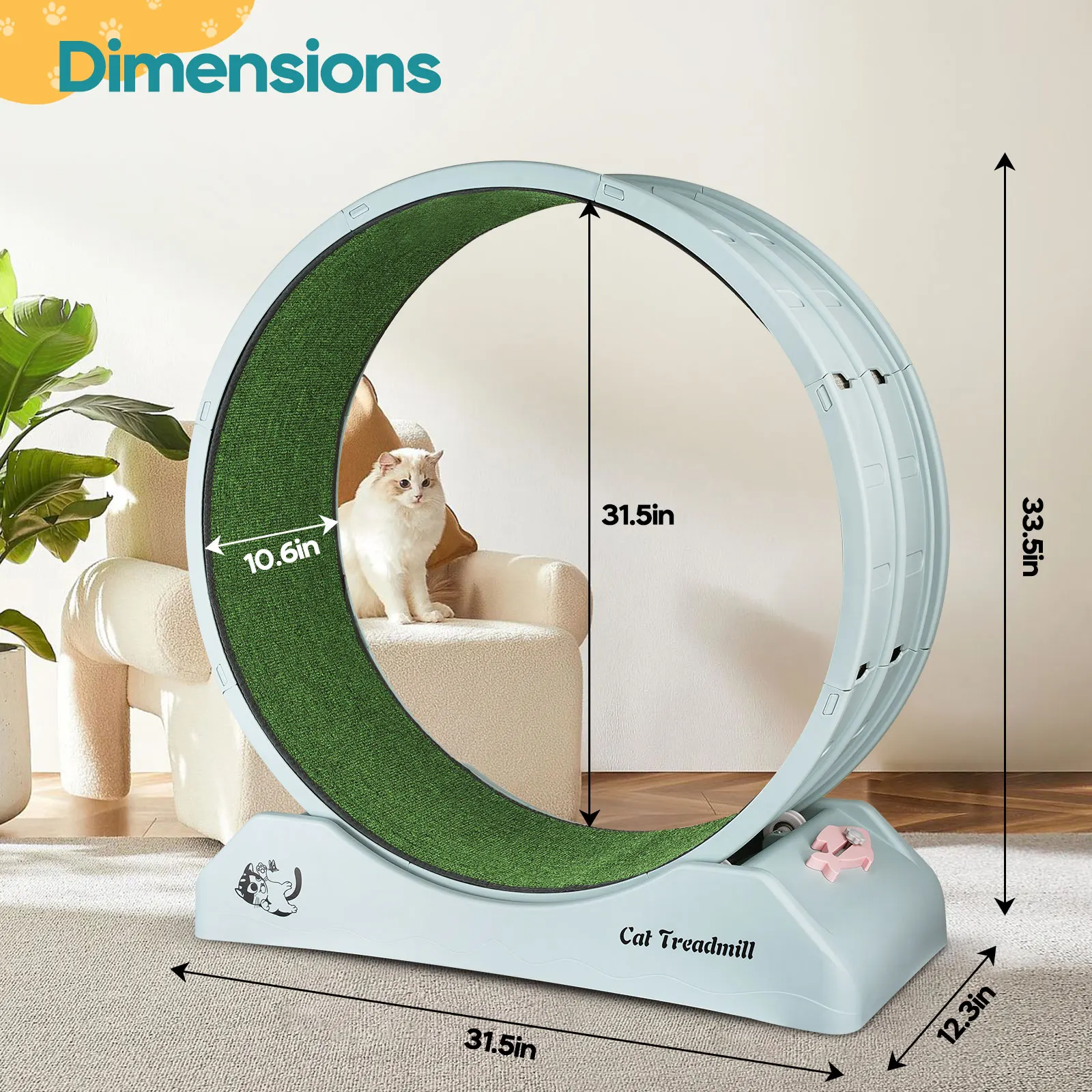 Noiseless Cat Running Toy Wheel Exercise Treadmill Cat Fitness Roller ...