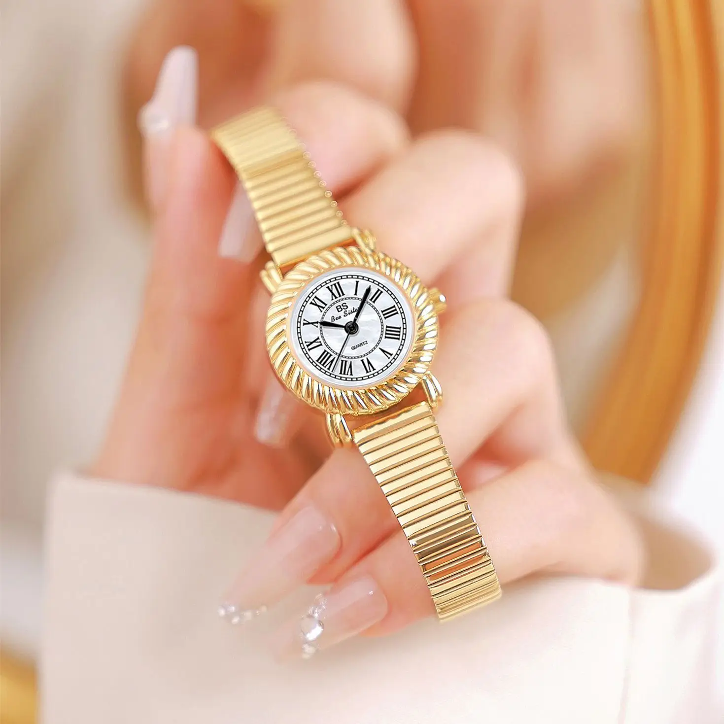 Light Luxury Women's Small Gold Watch FA1785 Fine Steel Mesh with ...