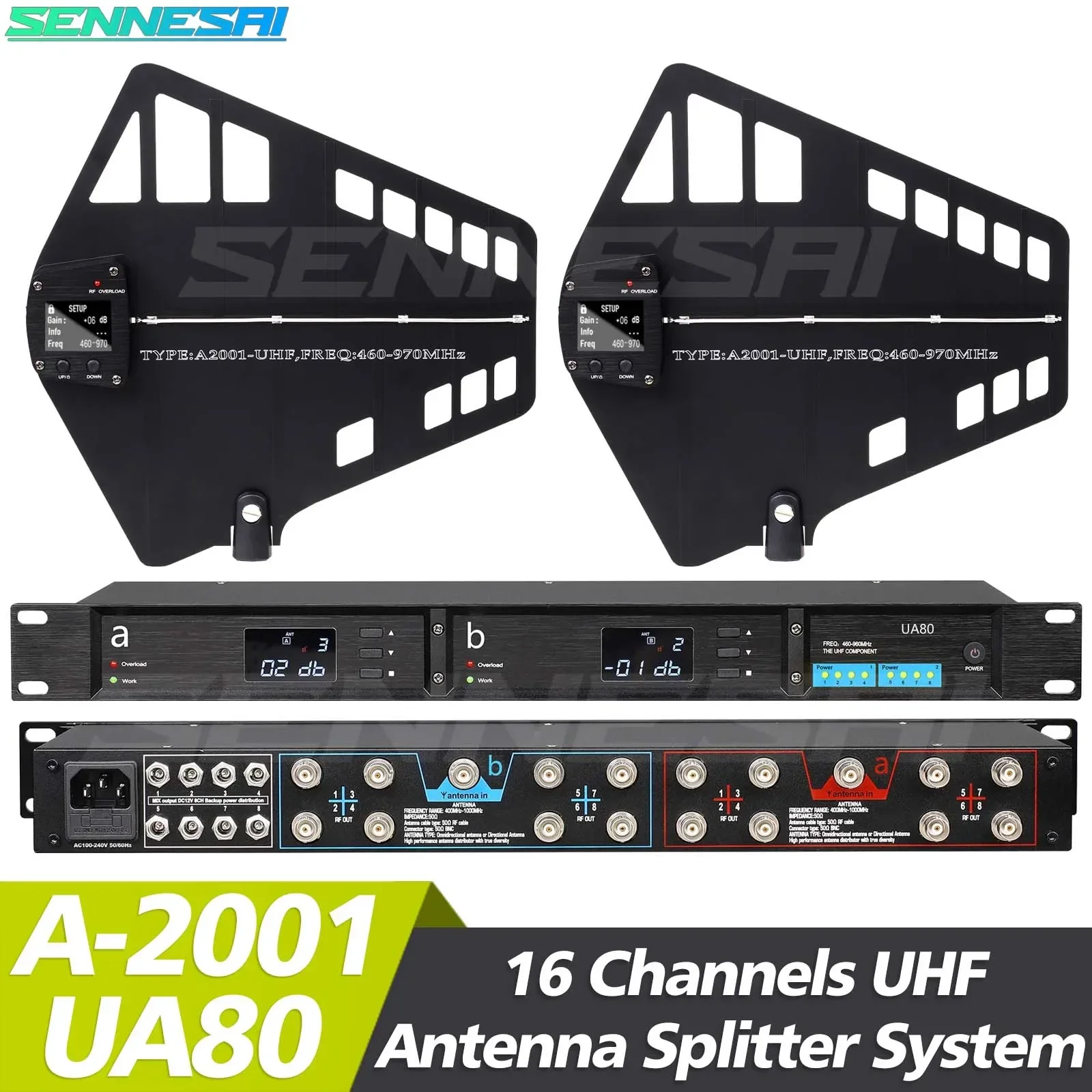 UA80-UHF-Antenna-Distributor-System-460-970MHz-RF-Signal-Booster ...