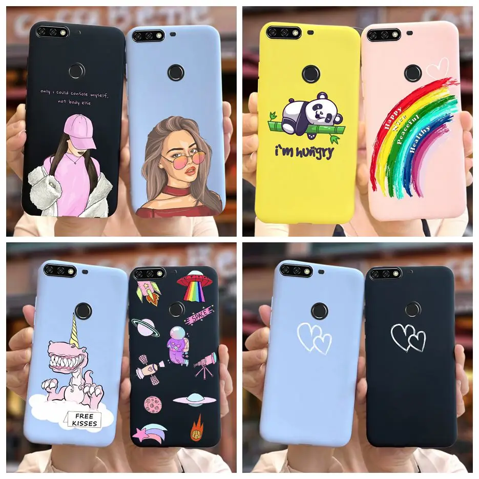 For Huawei Y7 Prime 2018 Case Honor 7C Rusian Soft Silicone Stylish ...