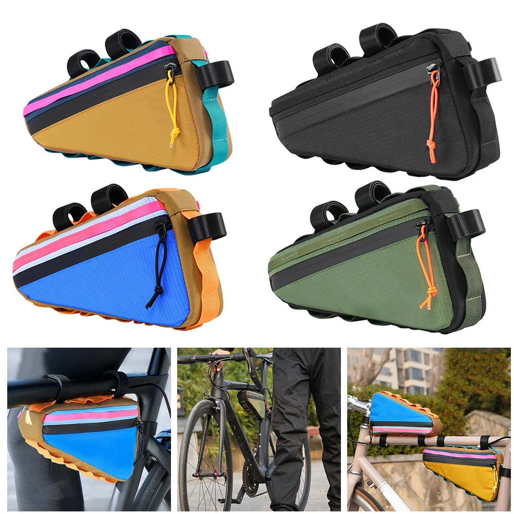 No-tool Bike Pouch Bicycle Bag Cycling Triangle Saddle Frame Pouch Bags ...