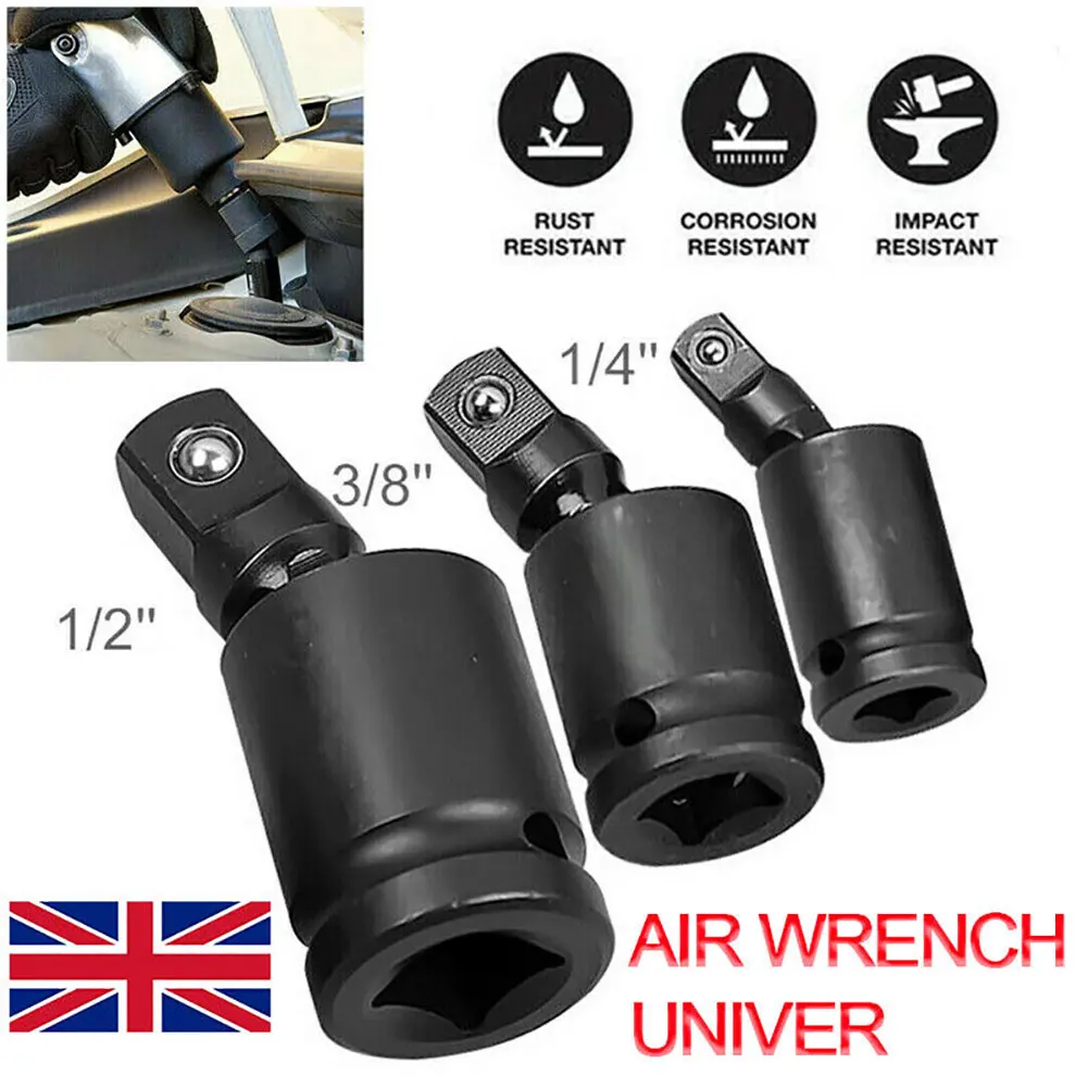 1/4 3/8 1/2 Inch Wrench Socket Adapter Flexible Pneumatic Swivel ...