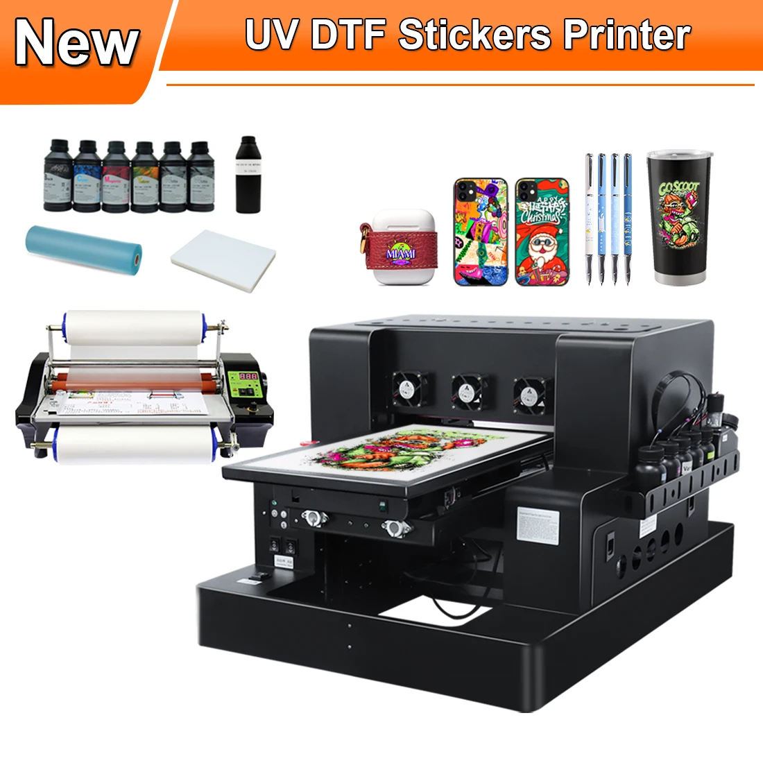 A3 UV DTF Sticker Printer impresora UV DTF Printer A3 For Wood Pen Bottles A3 UV Stickers ...