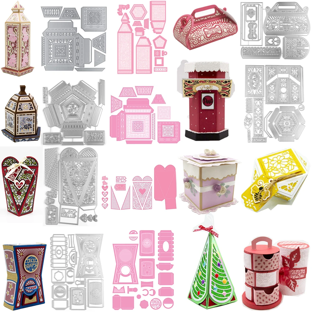 3D-Various-Gift-Box-Metal-Cutting-Dies-Triangle-Christmas-Wedding-Gate ...