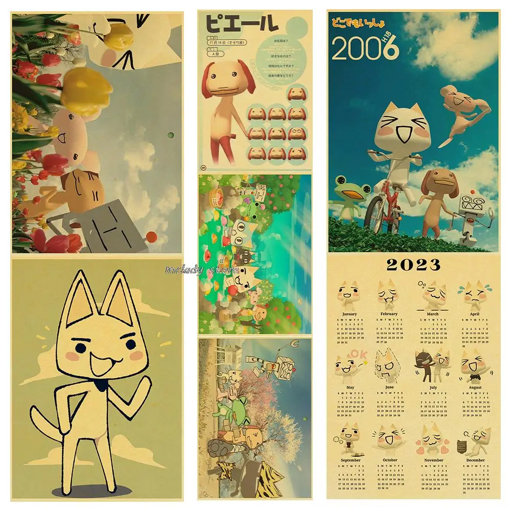 Inoue toro CUTE Cat Poster Home Room Decoration Kraft Paper Poster Game ...