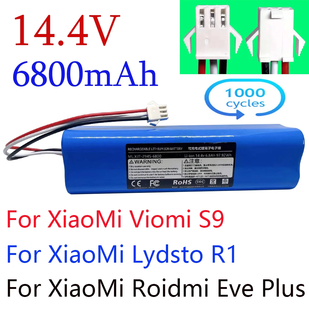 For Xiaomi Roidmi Eve Plus Original Accessories Lithium Battery ...