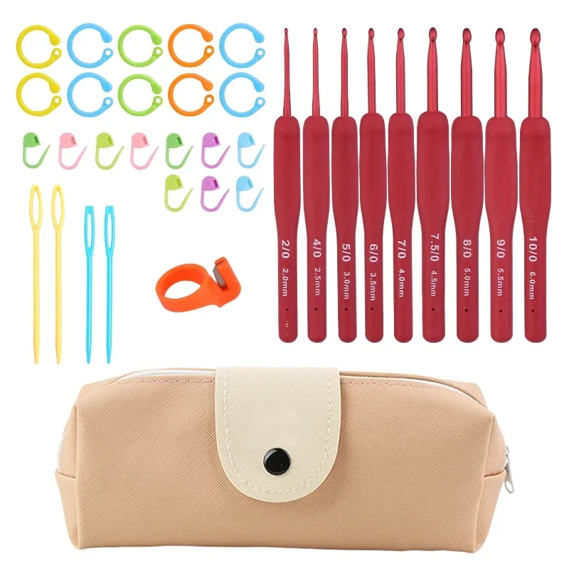 KRABALL-Silicone-Handle-Crochet-Hooks-Set-Needle-Aluminum-Hook-for-DIY ...