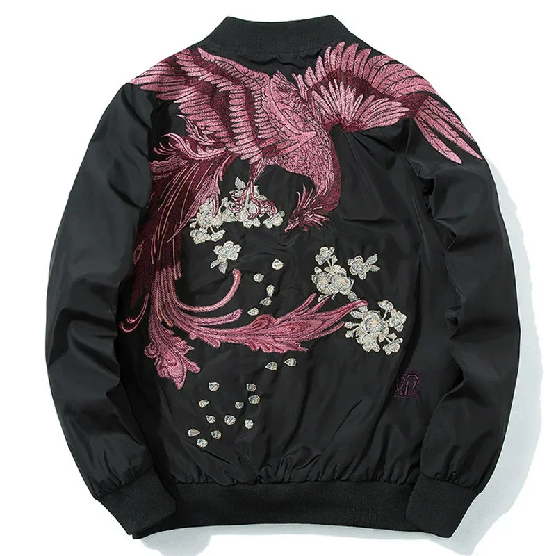 Winter-Pilot-Bomber-Jacket-Men-Women-Bird-Phoenix-Embroidery-Baseball ...