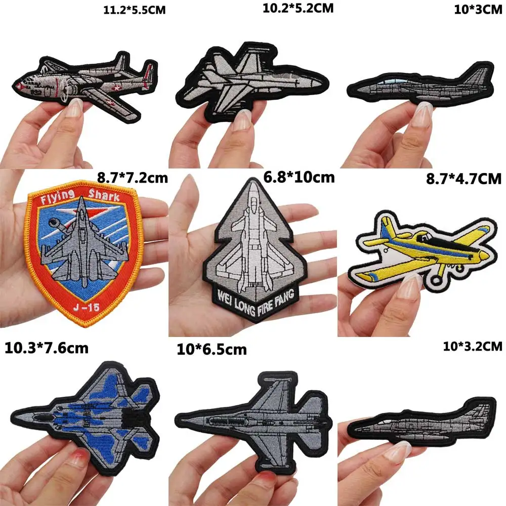 Fighter-Tactical-Embroidery-Patches-with-Hook-and-Loop-Backing-for ...