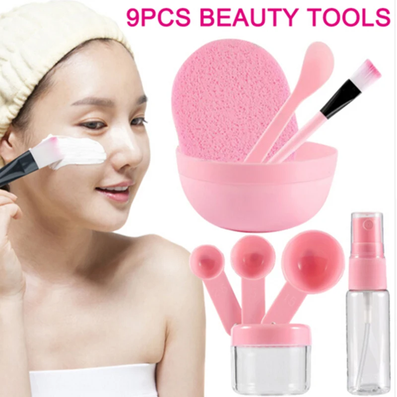 9-Pcs-Set-DIY-Facial-Mask-Tools-Kit-Bowl-Brush-Spoon-Stick-Bottle ...