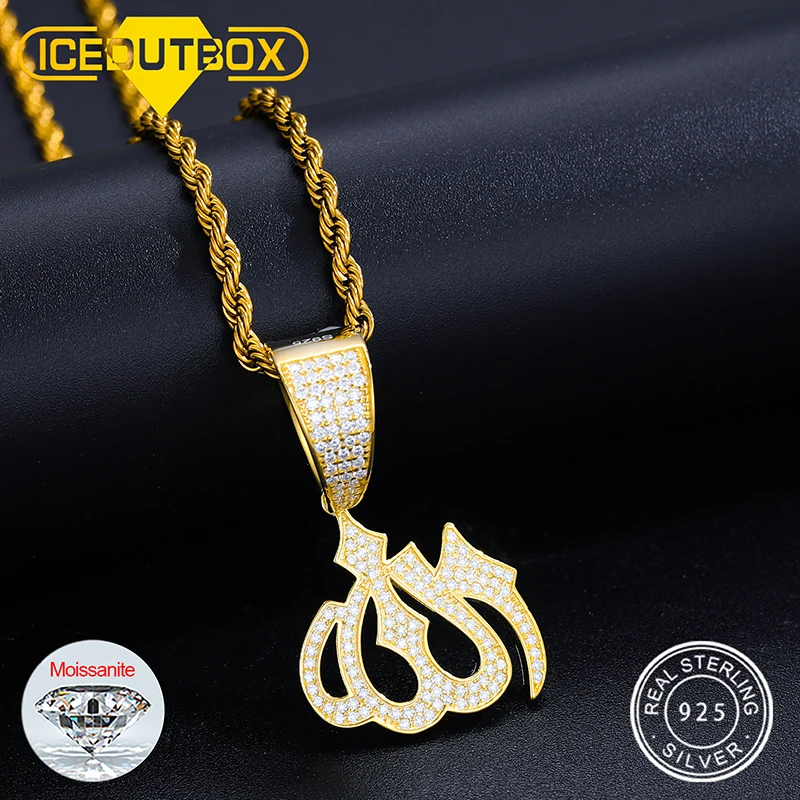Moissanite-Sparkling-Full-Diamond-Islam-Muslim-Rune-Pattern-Pendant ...
