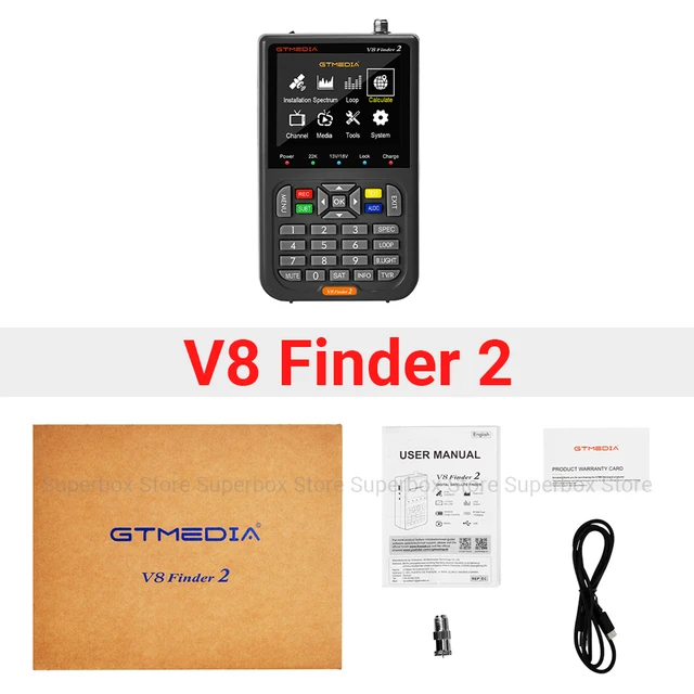 New GTMEDIA V8 Finder 2 Satellite Meter DVB-S/S2/S2X Support H.264 7.4V ...