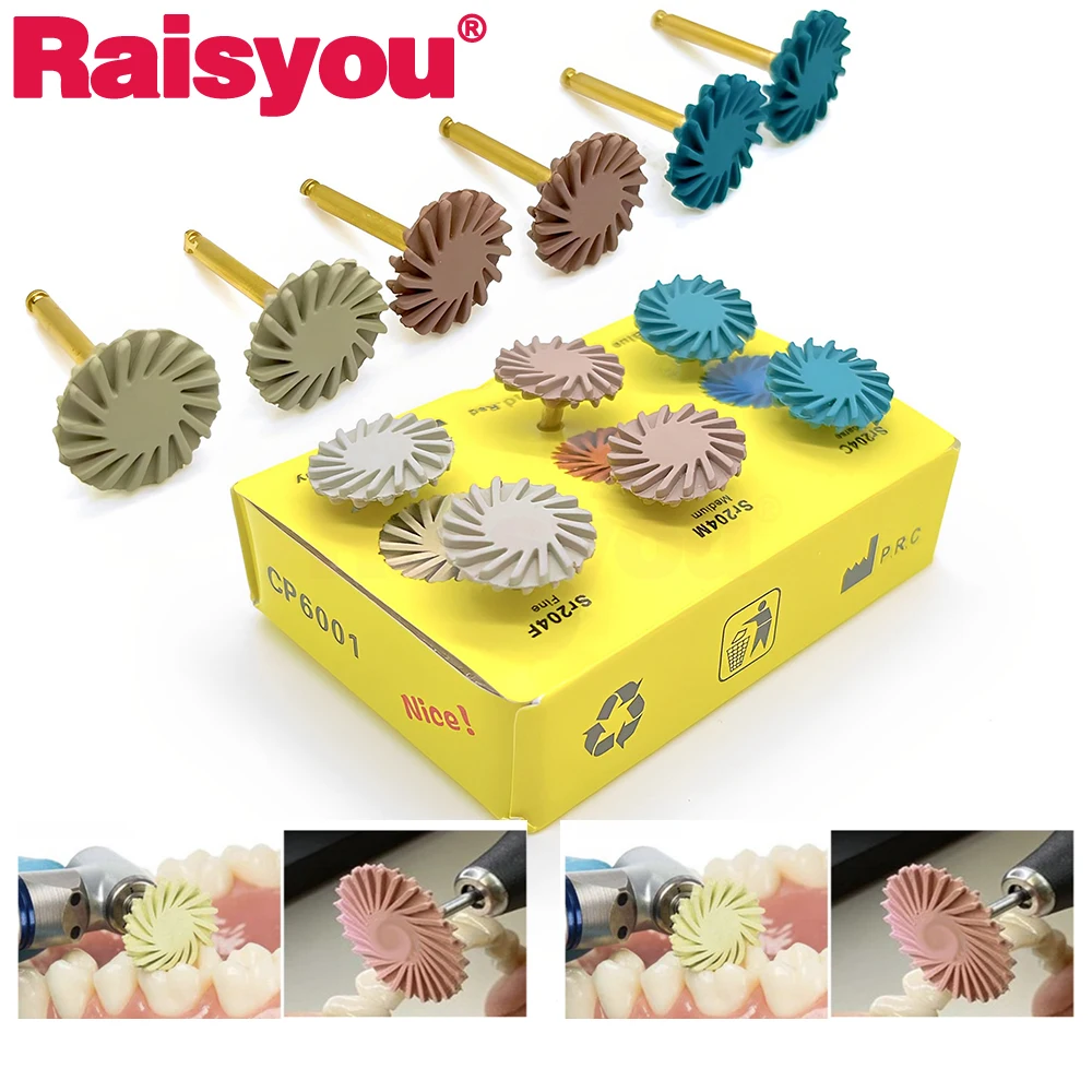 6pcs/Set 14mm RA Disc Kit Dental Rubber Polisher Composite Resin ...