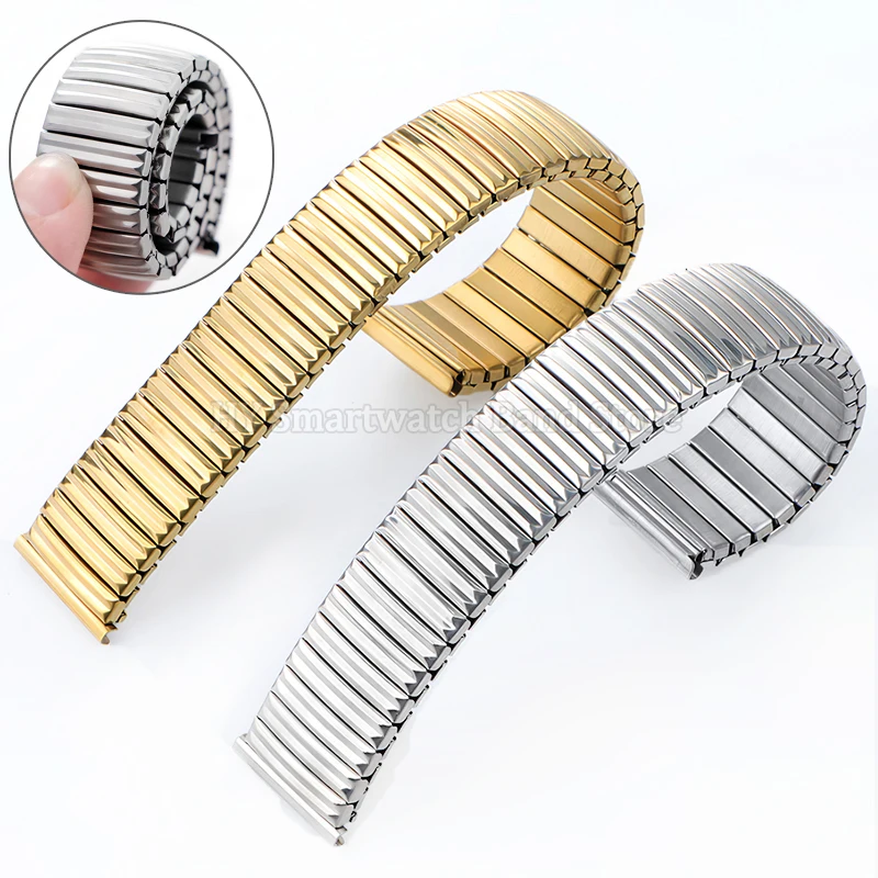 12mm 14mm 16mm 18mm 20mm Elastic Metal Watch Band Stainless Steel ...