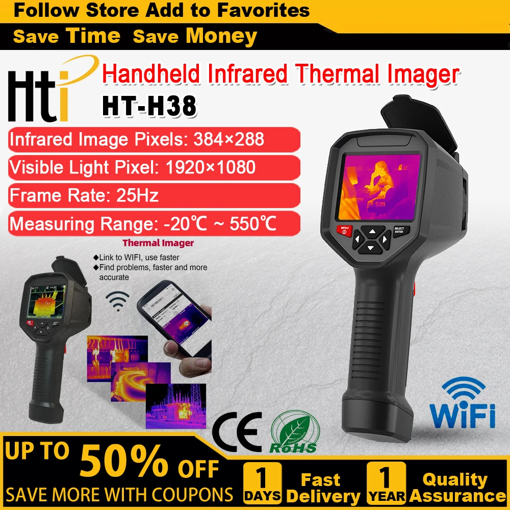 HTI-HT-H38-Infrared-Thermal-Imager-384-x-288-Thermographic-PCB-Circuit ...