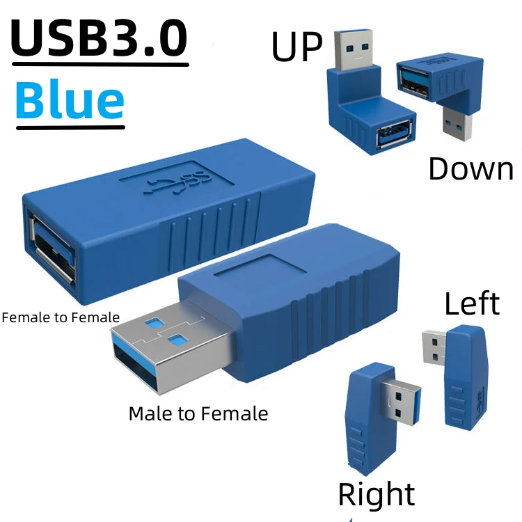 90-USB-3-0-Type-A-male-Female-Vertical-Left-Right-Down-Angle-Adapter ...
