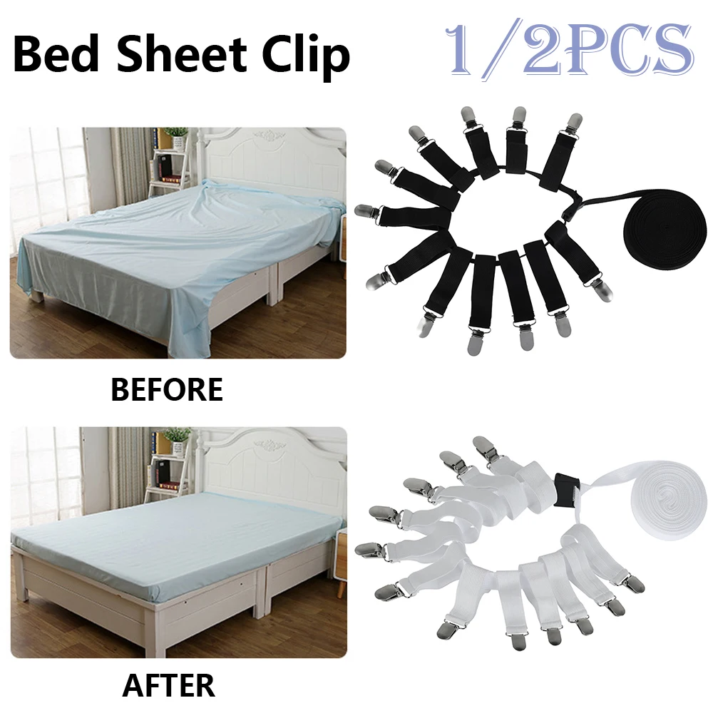 Bed-Sheet-Clip-Elastic-Straps-Adjustable-Clip-Bed-Sheet-Fasteners ...