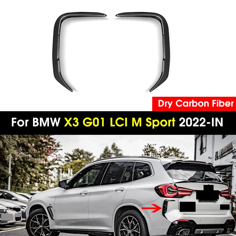 2pcs-Dry-Carbon-Fiber-Rear-Bumper-Side-Canards-Fin-Flaps-Trim-For-BMW ...