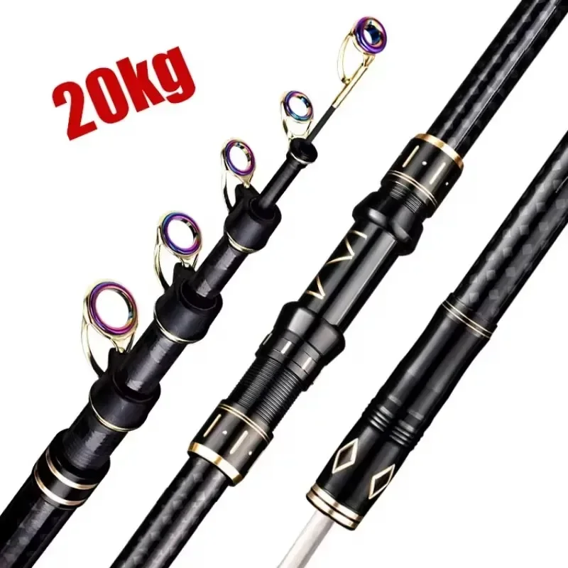 2-1m-4-5m-Telescopic-Fishing-Rod-Travel-Surf-Rod-Spinning-Power-10-250g ...