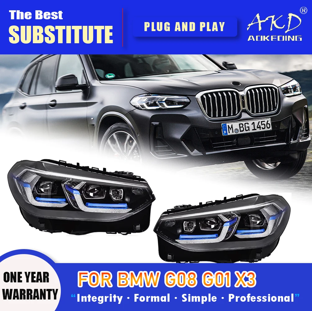 AKD-Head-Lamp-for-BMW-X3-LED-Headlight-2018-2022-Headlights-G01-E97-G08 ...
