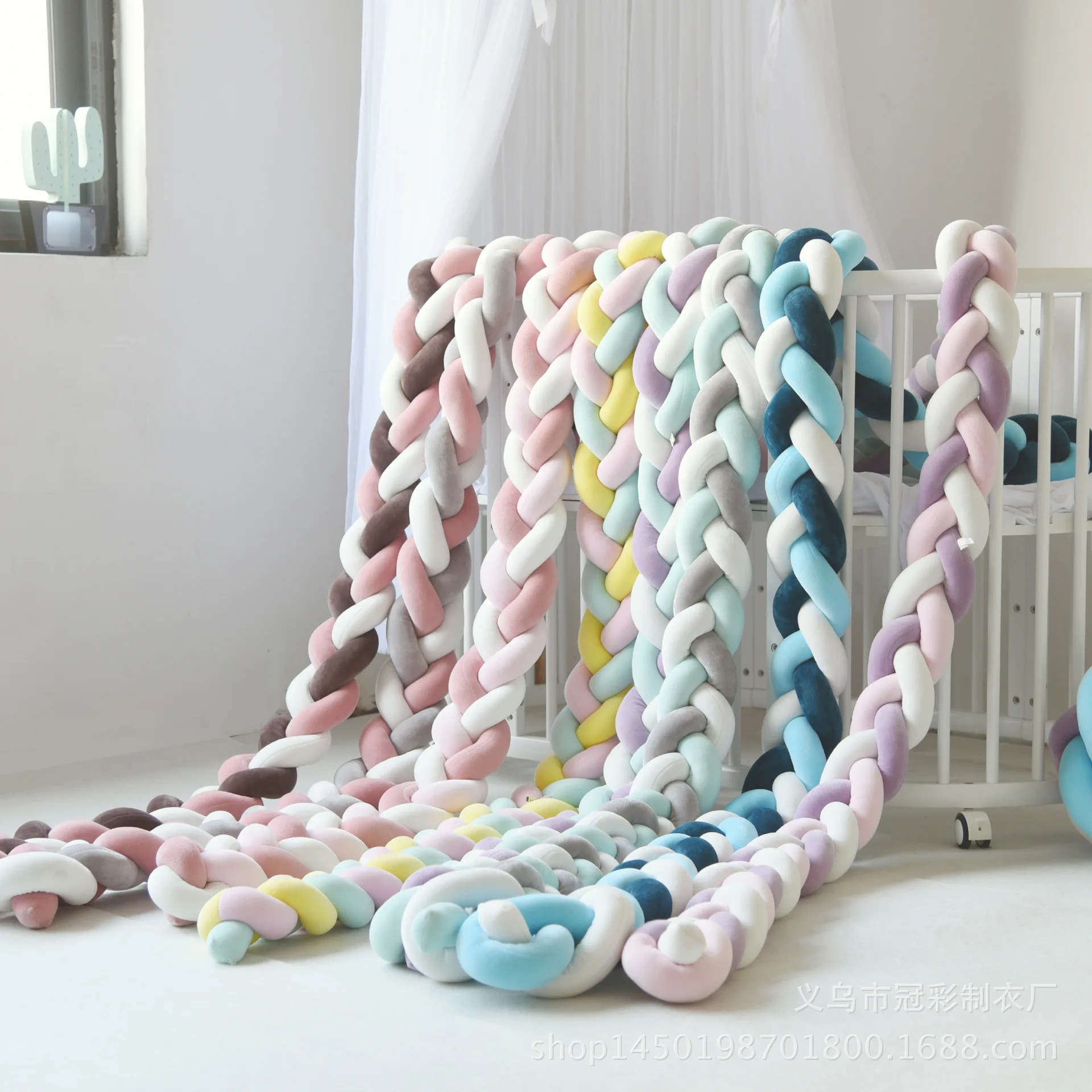 Tour-De-Lit-Bebe-Tresse-Baby-Bed-Bumper-for-Girl-Boy-Baby-Crib-Bedside ...