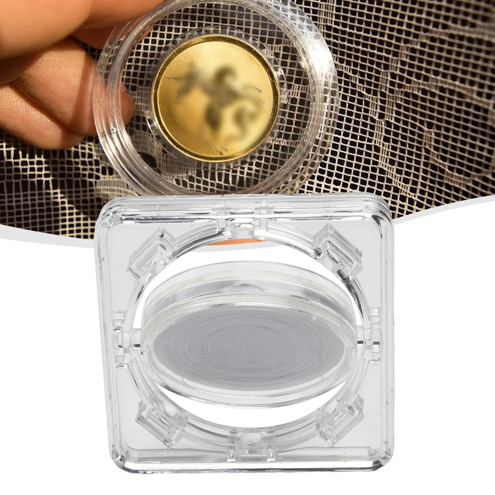 New 40mm Acrylic Coin Display Case Transparent Box Commemorative Medal ...