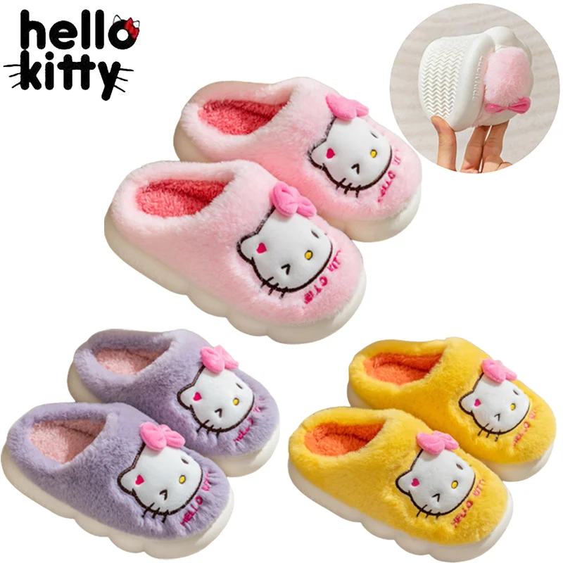 Hello-Kitty-Cotton-Slippers-Kawaii-Children-Winter-Warm-Plush-Shoes ...