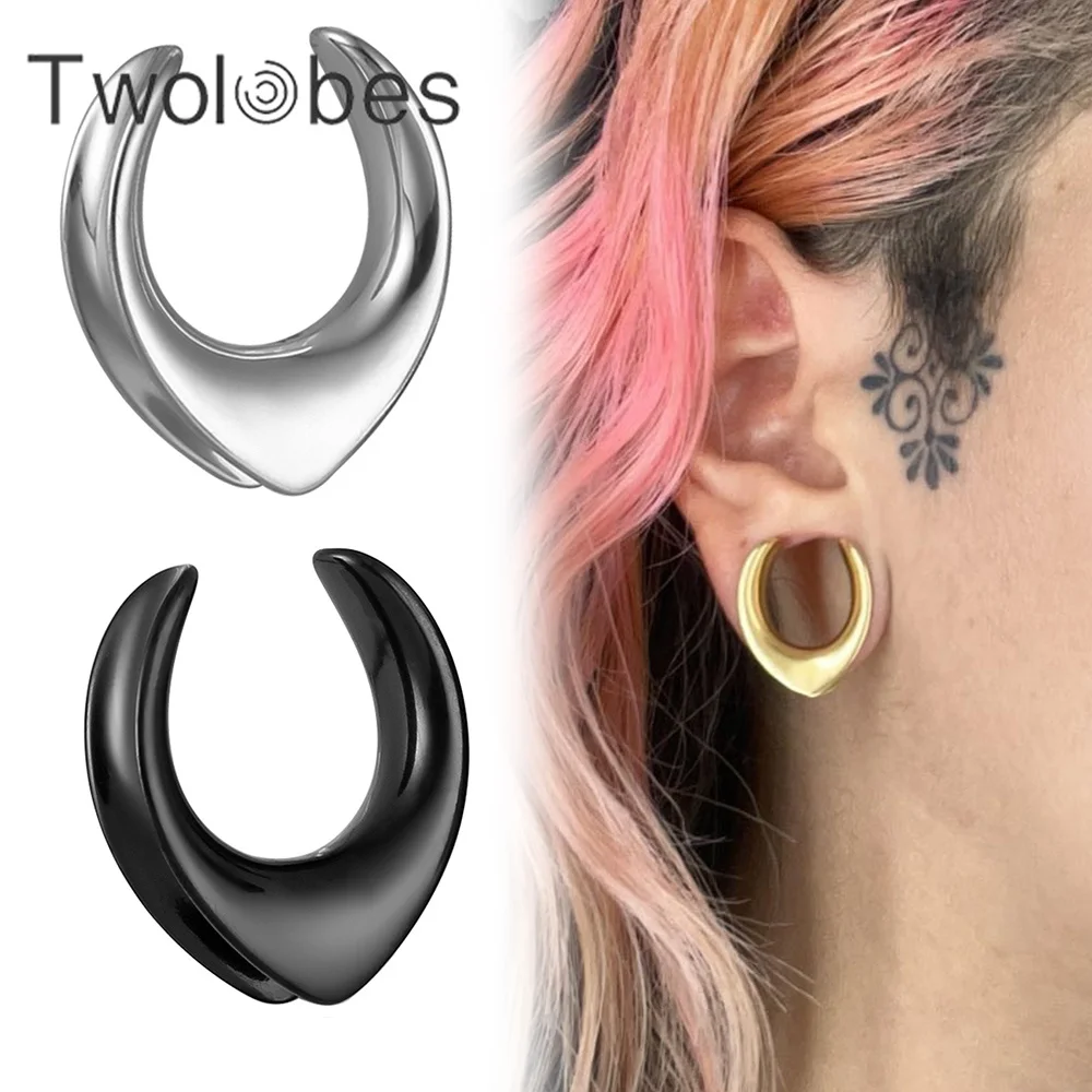 Twolobes-2PCS-Ear-Saddles-Tunnels-Gauges-Plugs-Expander-Stretchers-316 ...