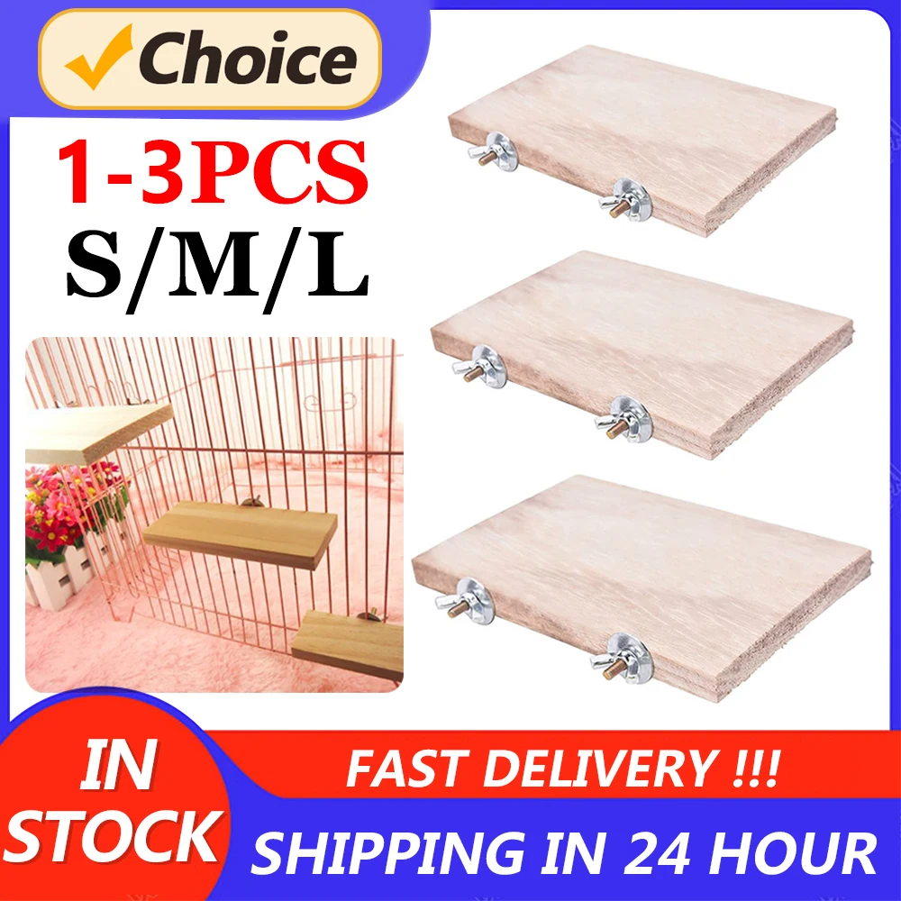 1-3PCS-Wooden-Stand-Platform-Pet-Toys-Parrot-Hamster-Perches-Paw ...