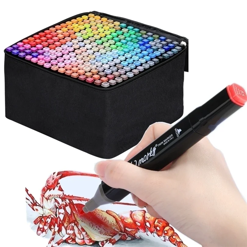 24-36-48-60-80-100-Colors-Dual-Tip-Art-Marker-Pens-Watercolor-Fine ...