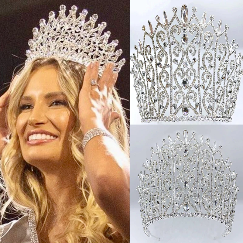 Levery-Diadema-ajustable-con-corona-de-aleaci-n-grande-dise-o-Miss ...