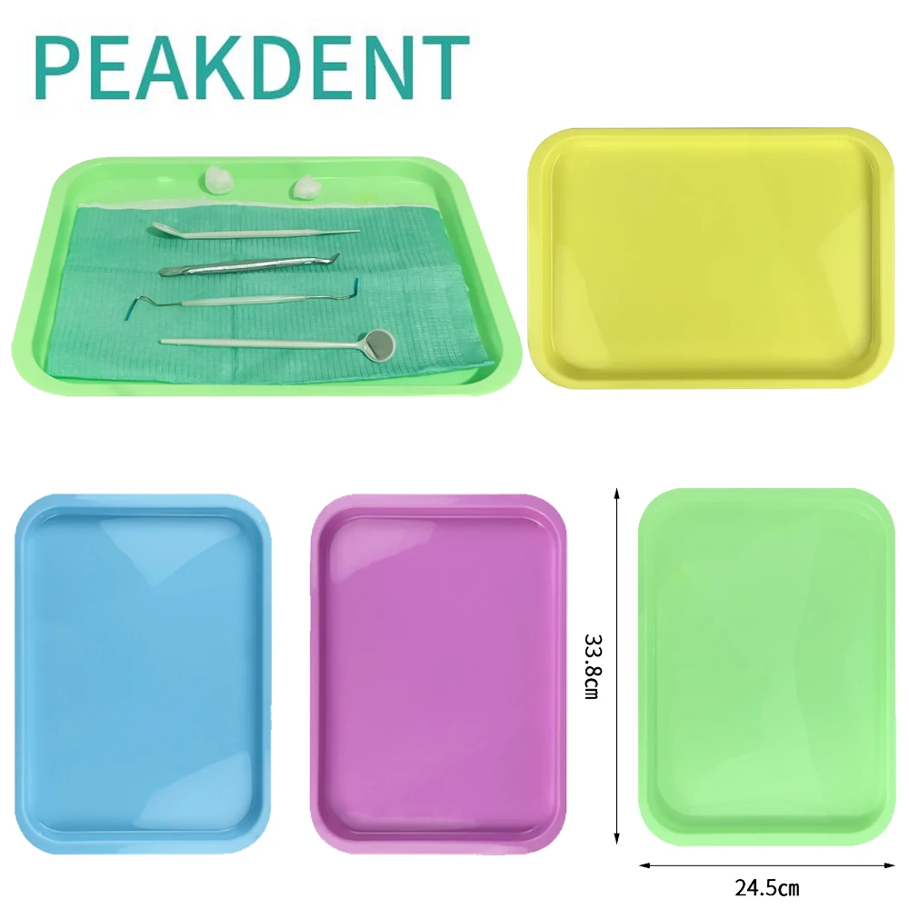 Colorful-Dental-Instrument-Flat-Tray-Plastic-Dentistry-Surgical-Tools ...